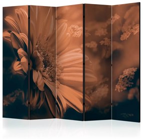 Paraván - Gerbera in bronze II [Room Dividers]