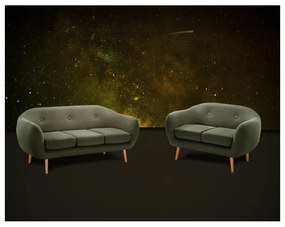 Olivově zelená dvoumístná pohovka Scandi by Stella Cadente Maison