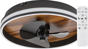 Rabalux Černé stropní LED svítidlo s ventilátorem Faustine 470mm 30W CCT s DO 71016