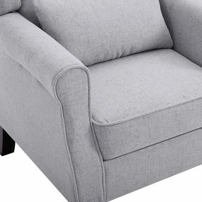 Křeslo světle šedé textil 248615