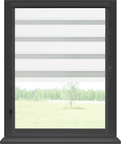 Dekodum Roleta den a noc v antracitové kazetě zatemňovací, barva látky Bílá Šířka (cm): 123, Výška (cm): Standardní (do 150 cm), Strana mechanismu: Levá
