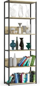 Kovový regál Loft 70 cm černá/dub artisan