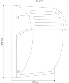 Toolight Toolight, nástěnné svítidlo 24,5x18 cm, 1xE27, RSL013-1W, černá, OSW-10246