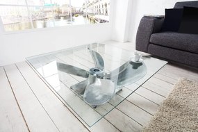 Konferenční stolek Ocean 85cm stříbrný rám / 36469T