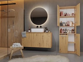 Koupelnový sloupek s košem na prádlo NEL 1K DK dub artisan