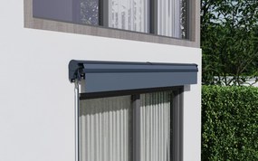 Elektrická markýza s LED osvětlením BestBerg BBSU-EL250CG / 250 x 200 cm / šedá