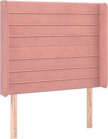 Box spring postel s matrací a LED růžová 80 x 200 cm samet 3139594