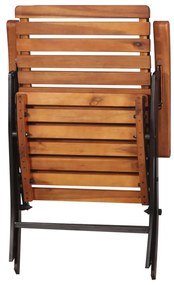 2 ks polohovatelné zahradní židle masivní akáciové dřevo - Default Title