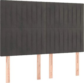Box spring postel s matrací tmavě šedá 140x200 cm samet 3129334