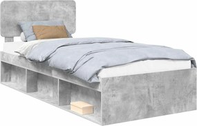 Rám postele Betonově šedá 90 x 190 cm Masivní borové dřevo 3412135