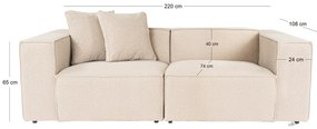 Hanah Home Dvoumístná pohovka LORA broskvová 220 cm