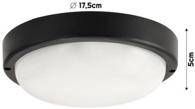 VOLTENO LED stropní lampa 15W - černá - studená bílá