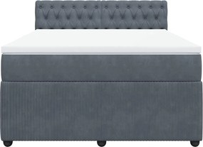 Box spring postel s matrací tmavě šedý 140 x 190 cm samet 3287741