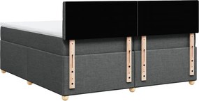Box spring postel s matrací tmavě šedá 200x200 cm textil 3286802