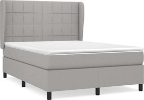 Box spring postel s matrací světle šedá 140 x 190 cm textil 3127957