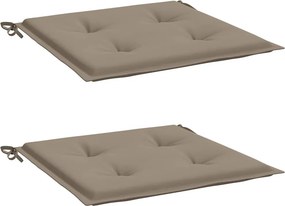 Podušky na zahradní židli 2 ks taupe 40x40x3 cm látka oxford 314018