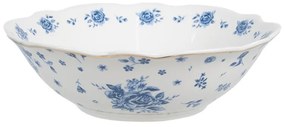 Porcelánová miska na polévku se vzorem modré růže Blue Rose Blooming – 350 ml
