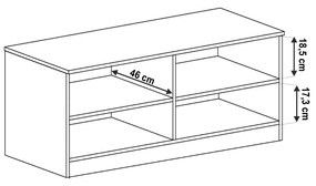 Kondela RTV stolek, dub lefkas, TEDY TYP T11