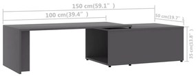 vidaXL Konferenční stolek šedý 150 x 50 x 35 cm dřevotříska
