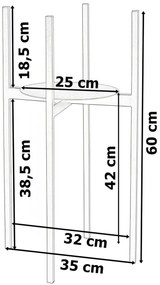 Stojan na květiny Torre 60 cm černý