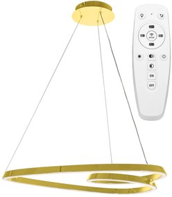 Toolight - LED stropní svítidlo APP7797-cp + dálkové ovládání, zlatá, OSW-09881