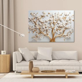 Gario Obraz na plátně Bílé květy magnólie na zlatých větvích Rozměry: 60 x 40 cm