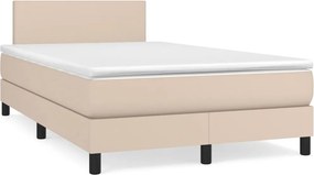 Box spring postel matrace a LED cappuccino 140x190cm umělá kůže 3270128