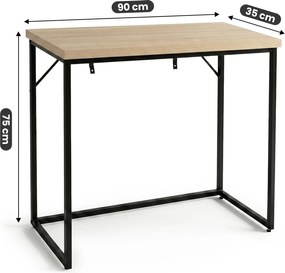 Konzolový stolek Origo 90 cm černý/dub Sonoma