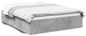 Rám postele betonově šedý 150 x 200 cm kompozitní dřevo