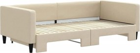 Válenda s přistýlkou krémová 100 x 200 cm textil 3196587