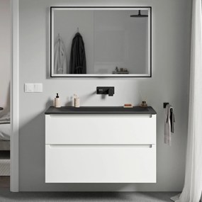 Koupelnová skříňka VIREO 80 cm s umyvadlem z minerálního odlitku CREAM