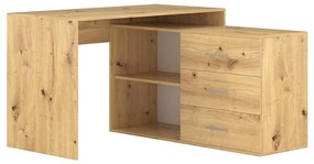 Psací stůl se zásuvkami a univerzálním rohem P/L JULES dub artisan 5904804550523
