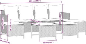 5dílná zahradní sedací souprava s poduškami béžová polyratan 3261560