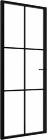 Interiérové dveře ESG sklo a hliník 76 x 201,5 cm černé 151202