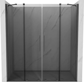 Mexen Velar Duo, posuvné sprchové dveře do otvoru 180 cm, 8mm šedé sklo, grafit broušený, 871-180-000-42-66