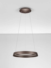 Hnědé hliníkové LED stmívatelné závěsné svítidlo se stínidlem z akrylového skla ø 45 cm Ormi – Nova Luce