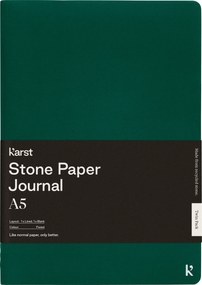 Voděodolné sešity z kamenného papíru Karst měkká vazba čistý a linkovaný A5 zelené 2 ks