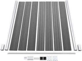 Plotová sada z WPC 1 čtvercový + 1 šikmý díl 273 x 186 cm šedá 3054431