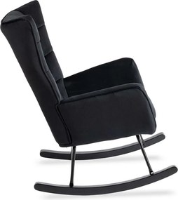 Houpací křeslo Nimara Velvet, černá