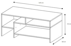 Konferenční stolek Dezi (dub craft/antracit)