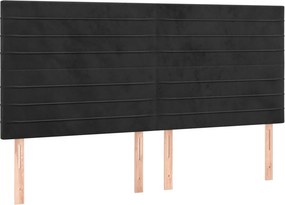 Box spring postel s matrací a LED černá 180x200 cm samet 3136199