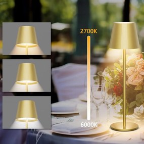 Toolight Toolight, dotyková LED noční stolní lampa 5W, 3 barvy světla, USB napájení, APP1364-T GOLD, zlatá lesklá, OSW-08627