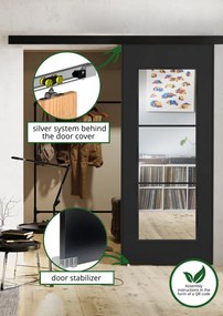 Posuvné dveře s krycí lištou TORI 70 grafitový