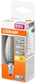 OSRAM Classic B LED žárovka E14 1,5W 2 700K matná