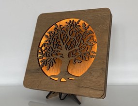 Li-Go "Dub v kruhu" lampa 31x31 cm provedení povrchu: ořech