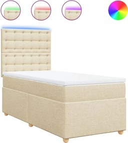 Box spring postel s matrací krémová 80 x 200 cm textil 3293426