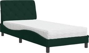 Postel s matrací tmavě zelená 80 x 200 cm samet 3208625