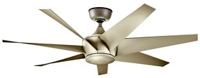 Kichler KLF-LEHR2-54-AS-Stropní ventilátor LEHR pr. 137 cm IP44+dálkové ovládání