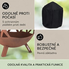Blumfeldt Colima, ohniště, Ø 66 cm, kulovité, rošt na dřevěné uhlí, popelník