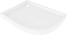 Mexen Flow+ polokruhový asymetrický sprchový kout levý 90 x 80 cm, bílý lesk - 46Q108090LH